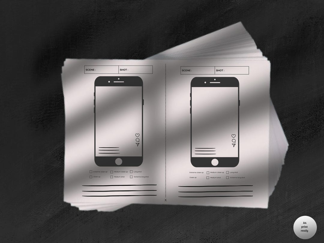 A4 Digital Prints Storyboard Template | DIY Digital Product | Drawing ...