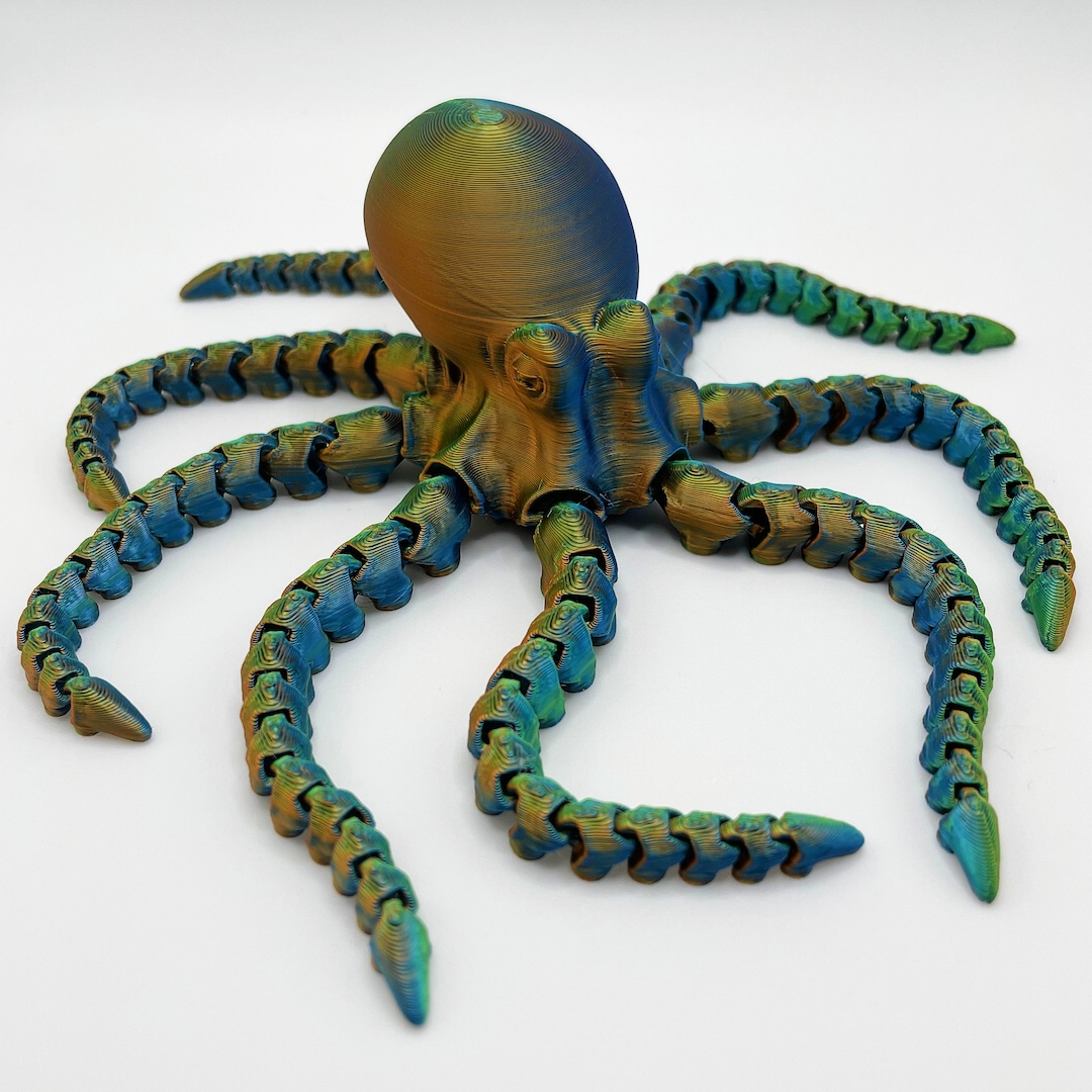 Lifelike Articulated Octopus - Smooth Texture - Etsy