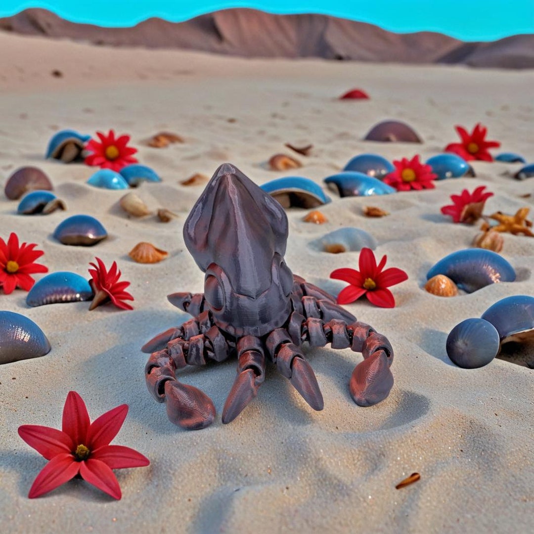 Articulated Squid Fidget Toy - Etsy