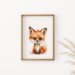 Cute Fox Illustration, Woodland Animal Art, Nursery Room Decor, Kids ...