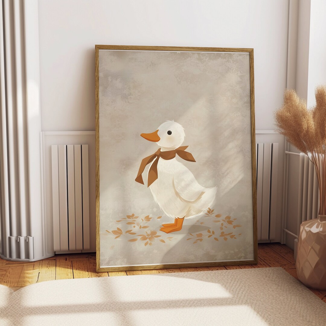 Cute Nursery Duck Wall Art, Baby Room Decor, Animal Print, Kids Bedroom ...