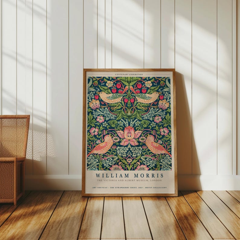 William Morris Art Nouveau Poster the Strawberry Thief Print Victoria ...