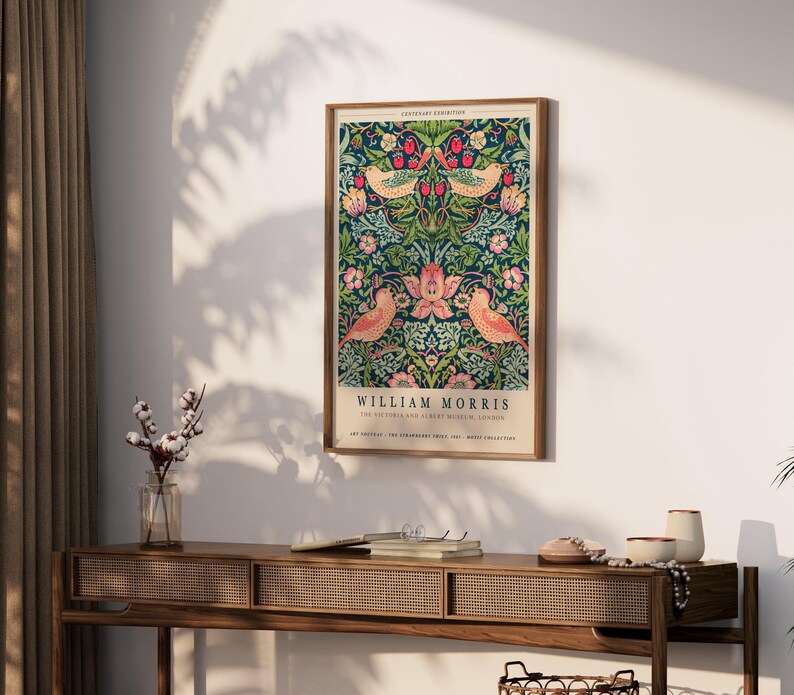 William Morris Art Nouveau Poster the Strawberry Thief Print Victoria ...