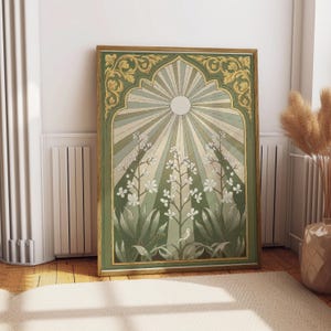 Boho Sun and Flowers Poster Unframed Botanical Nature Wall Art Print ...