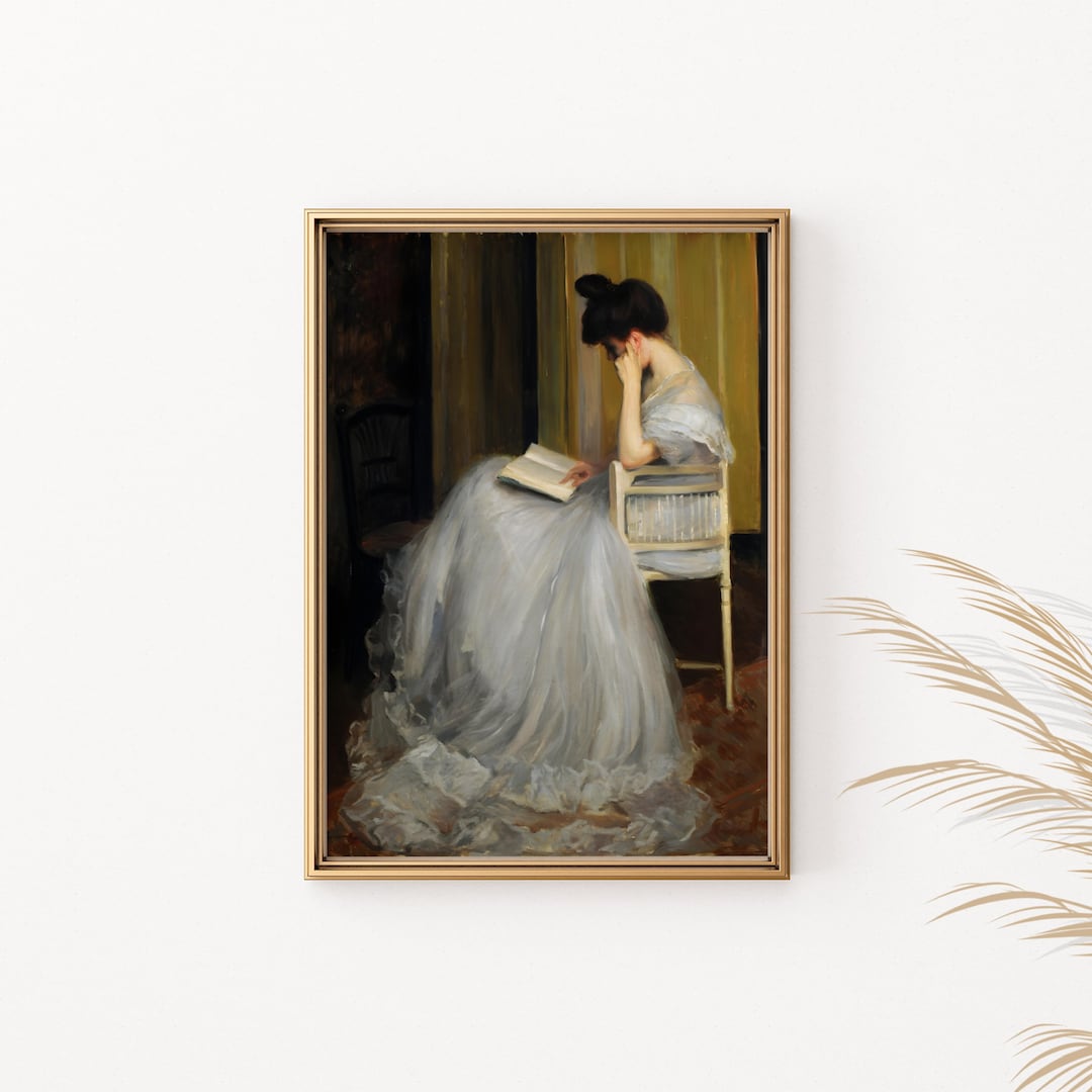 Elegant Victorian Lady Reading Wall Art, Unframed Poster, Unique ...