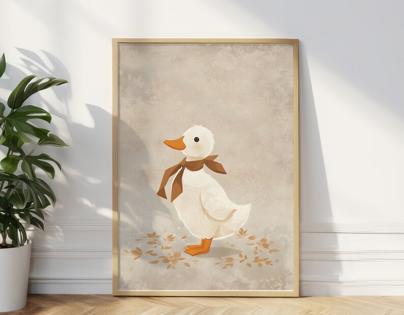 Cute Nursery Duck Wall Art, Baby Room Decor, Animal Print, Kids Bedroom ...