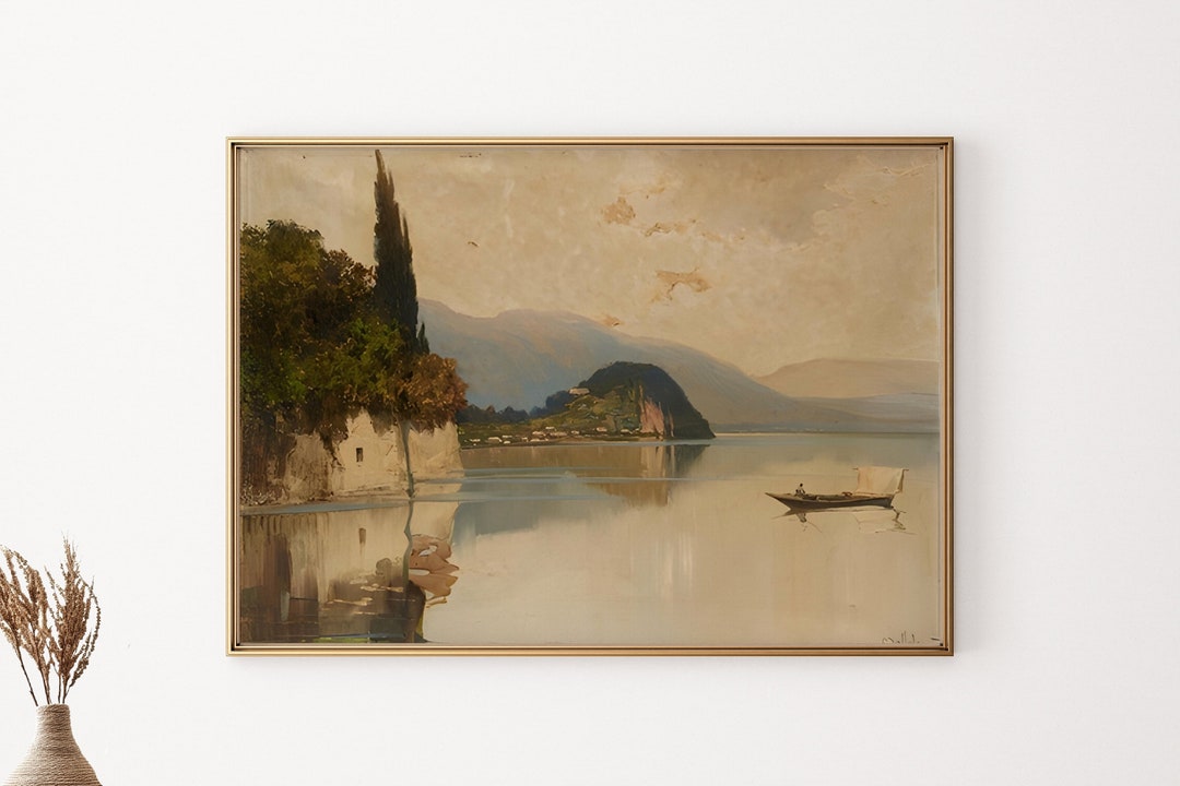 Vintage Landscape Poster, Unframed Wall Art,serene Lake Scene,classic ...