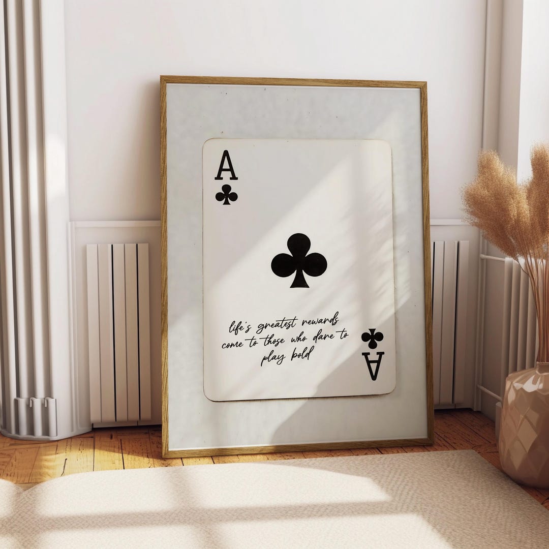 Ace of Clubs Poster Positive Success Omen Custom Text Personalized ...