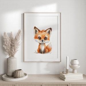 Cute Fox Illustration, Woodland Animal Art, Nursery Room Decor, Kids ...