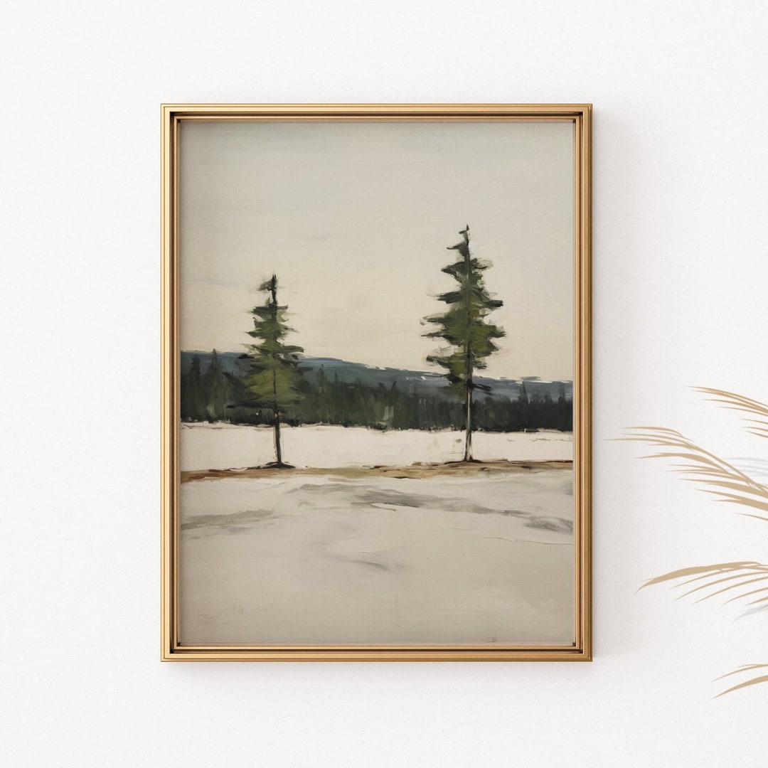 Rustic Landscape Painting, Tree Wall Art, Nature Poster, Unframed ...