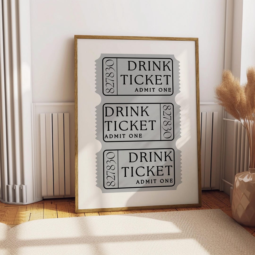 Vintage Movie Ticket Poster, Retro Cinema Wall Art, Classic Film Decor ...