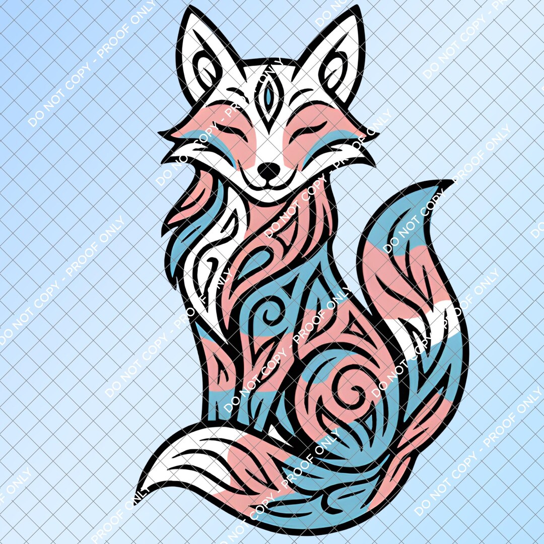 Trans Pride Fox Clipart | LGBTQ+ Sticker, Furry Art (SVG & PNG) - Etsy