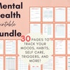 Mental Health Journal Digital Printable Mood Trackers, Habit Trackers ...