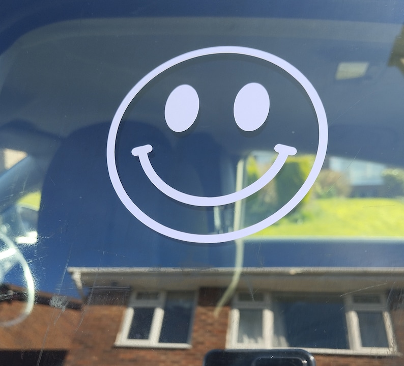 Smiley Face Vinyl Decal Sticker for Car and Other Vehicles - Etsy UK