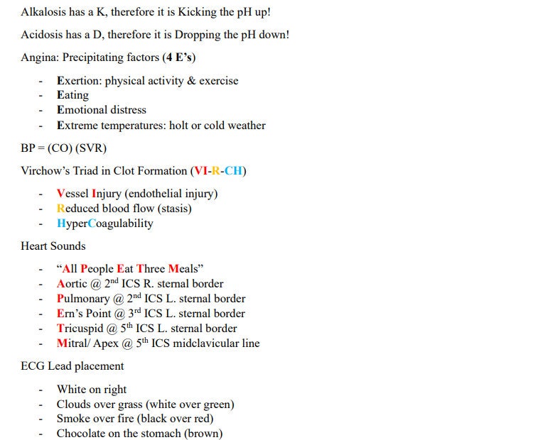 Nursing Mnemonics - Etsy