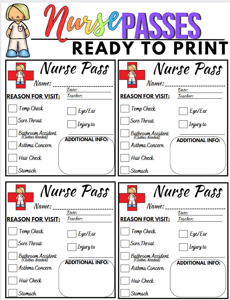 Nurse Pass Download Now Etsy