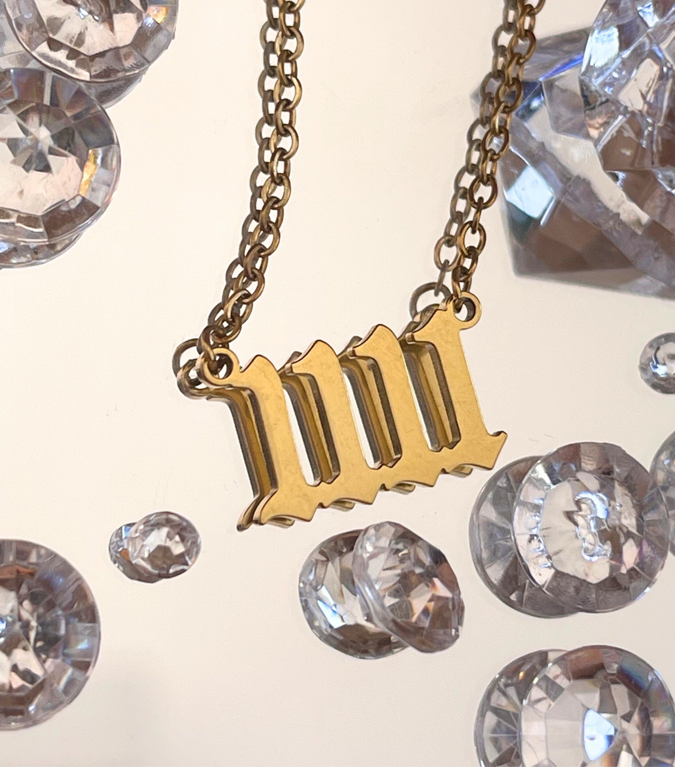 1111 Gold Necklace, Angel Numbers Necklace, Gold Jewellery, Gift for ...