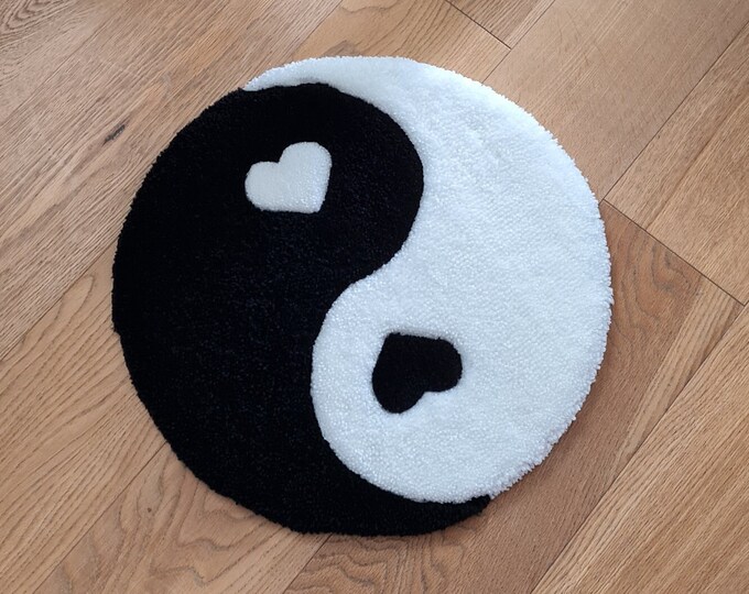 Yin Yang Heart Rug - Etsy