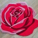 Tufted Rose Rug | Handmade | Red and Pink | Statement Area Rug - Etsy