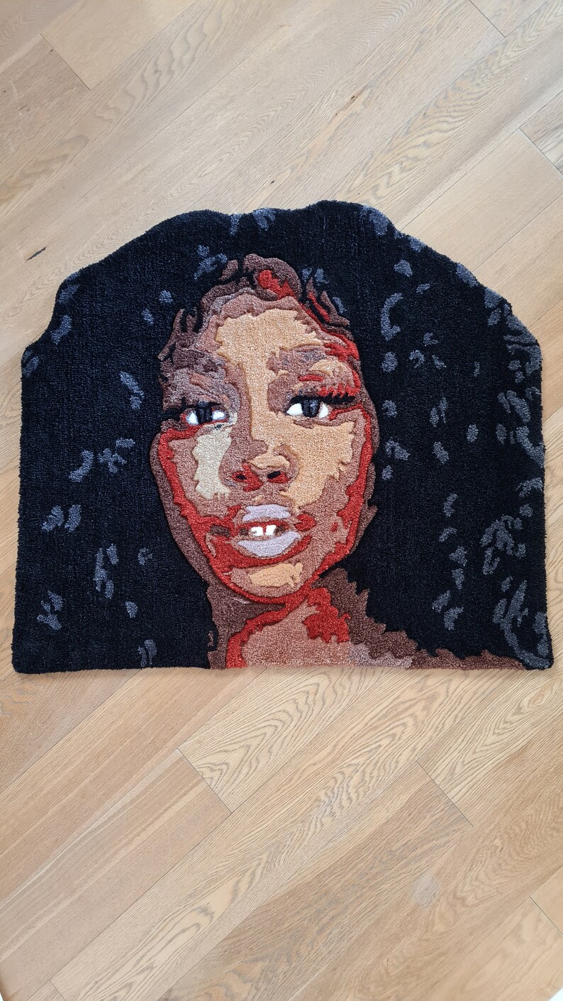 SZA Tufted Rug | Handmade Statement Rug | Portrait Rug - Etsy