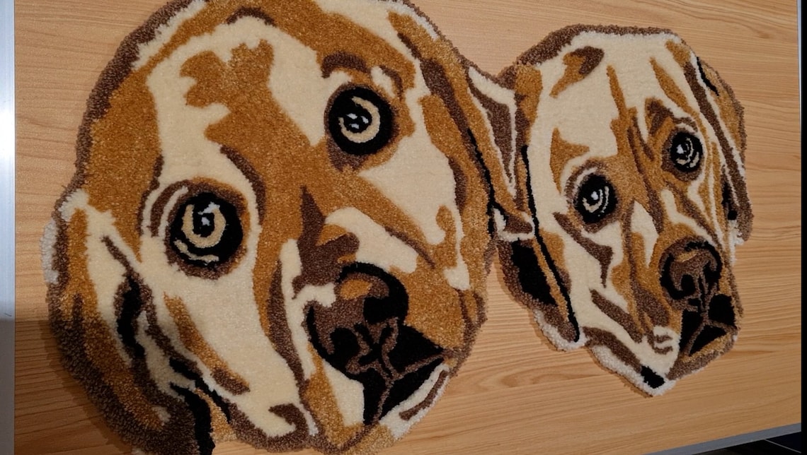Custom Pet Portrait Rug Dog / Cat Rug Tufted Rug Handmade in the UK - Etsy