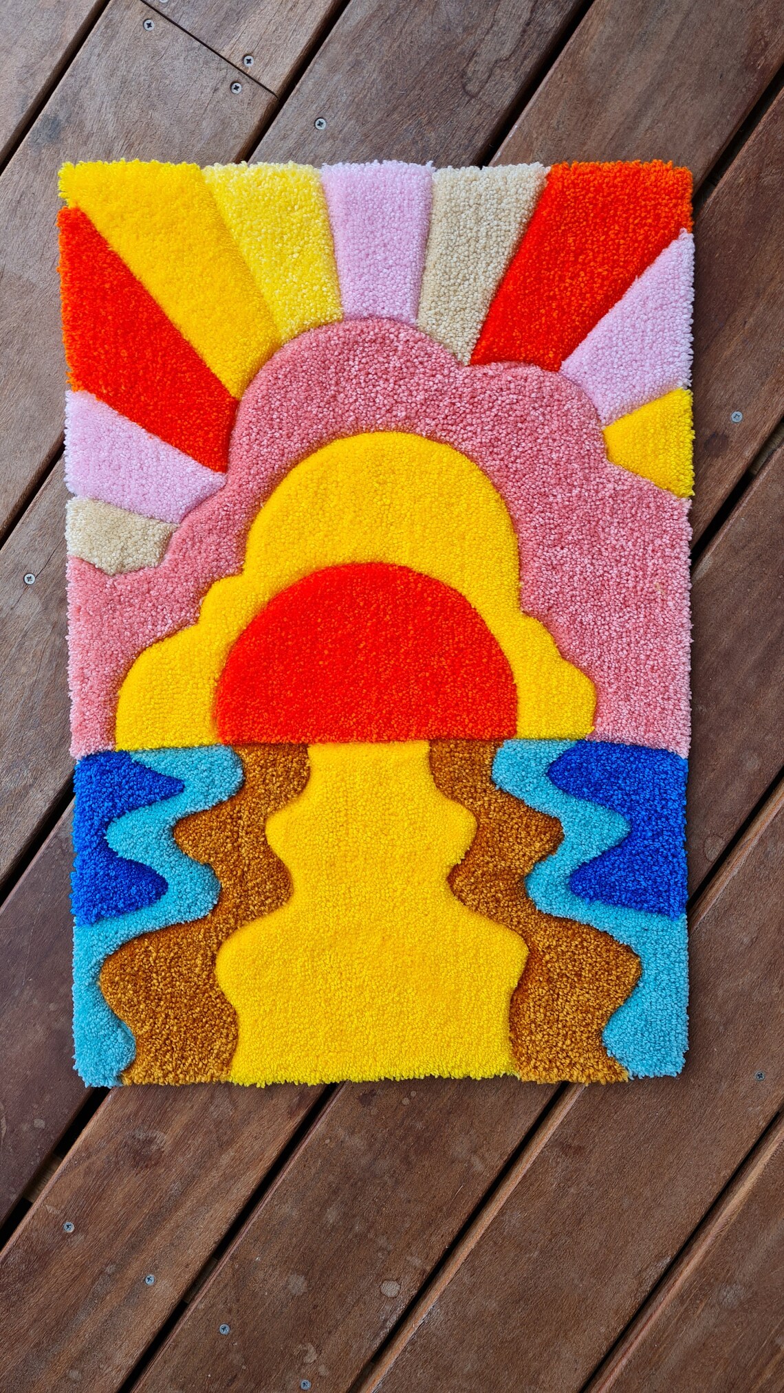 Groovy Sunset Rug | Handmade Tufted Area Rug - Etsy