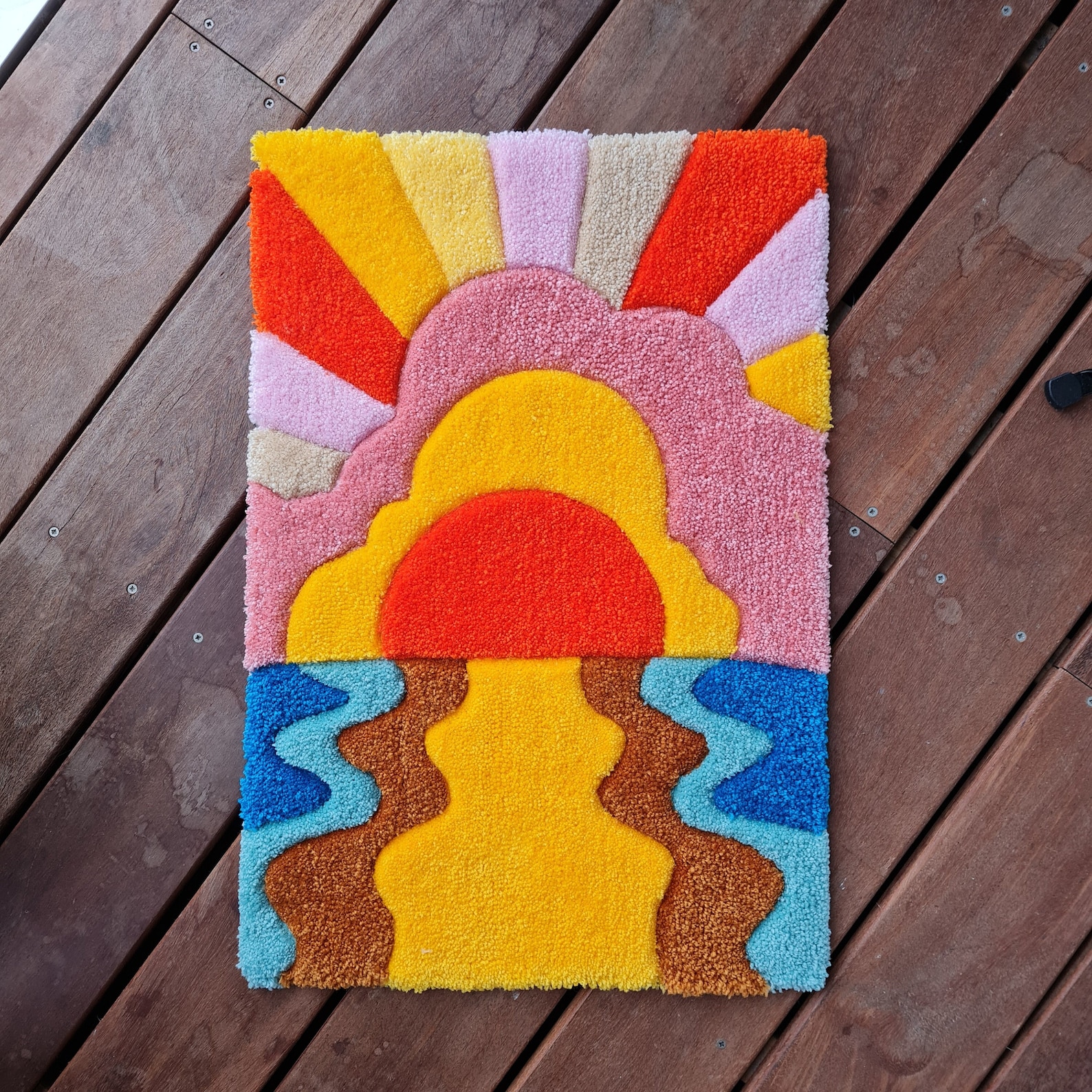 Groovy Sunset Rug | Handmade Tufted Area Rug - Etsy