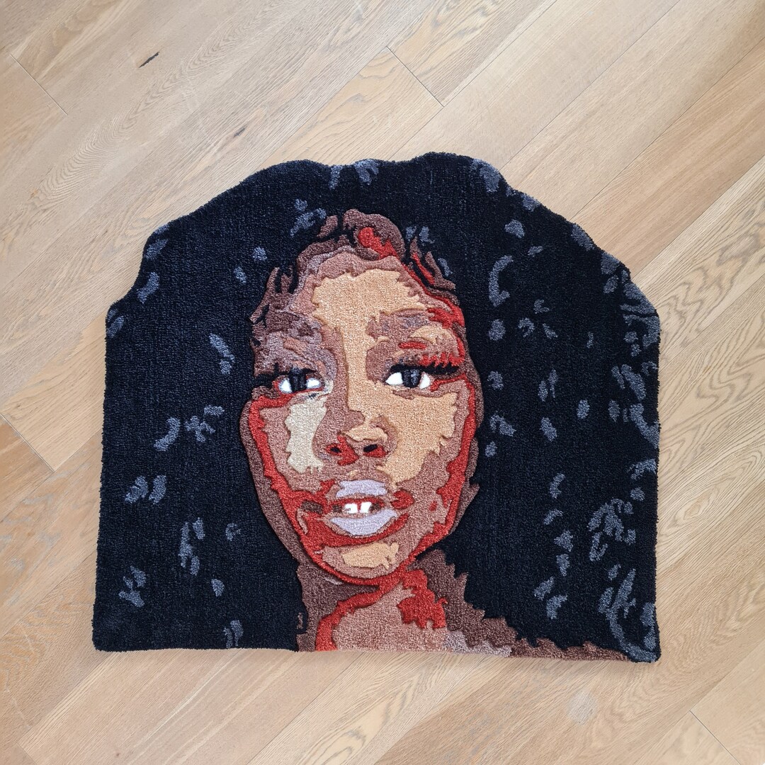 SZA Tufted Rug | Handmade Statement Rug | Portrait Rug - Etsy