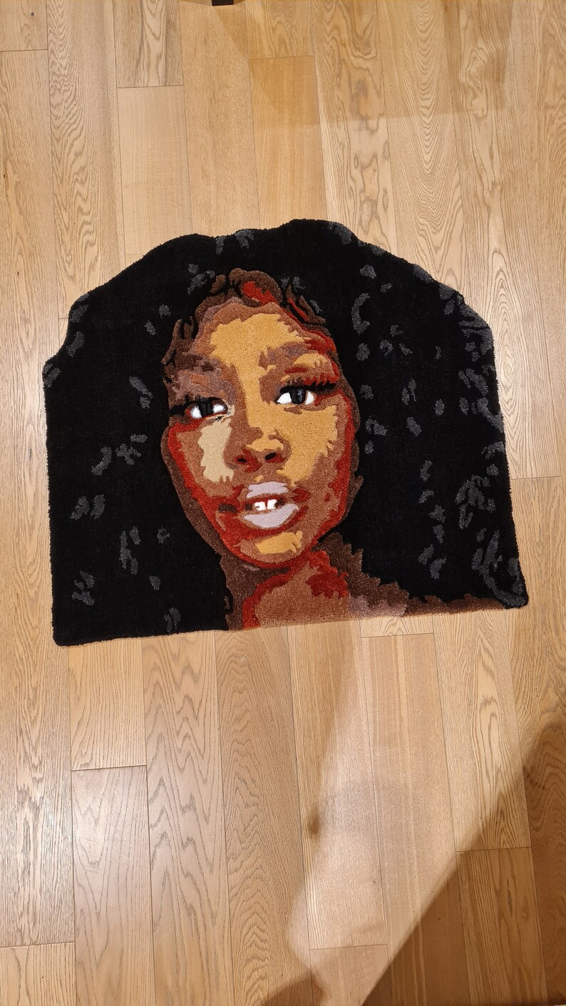 SZA Tufted Rug | Handmade Statement Rug | Portrait Rug - Etsy