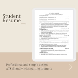 Student Resume & Cover Letter Templates University Student - Etsy