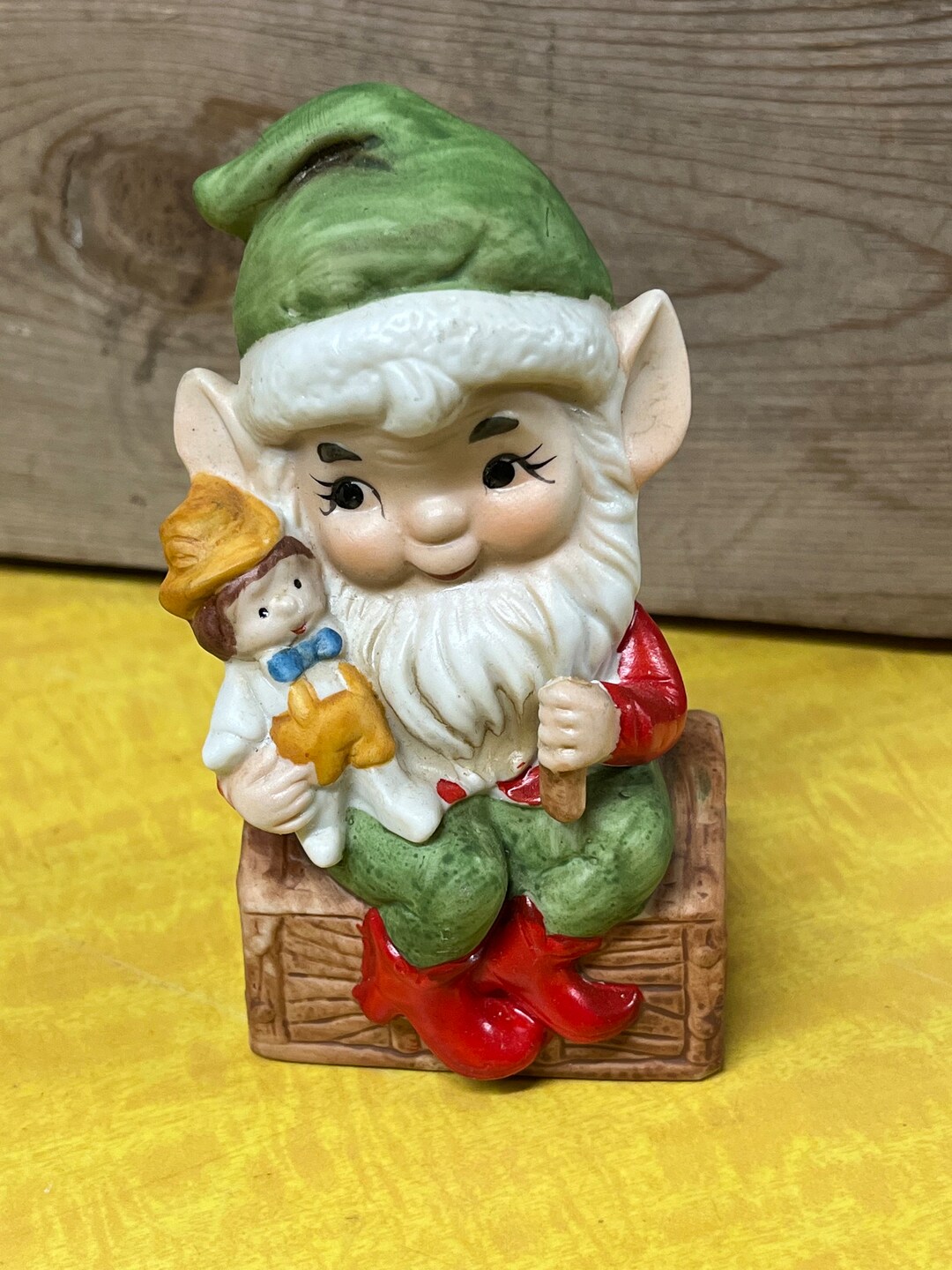 Christmas Elf Figurine Vintage Christmas Decor Xmas Decoration Homco ...