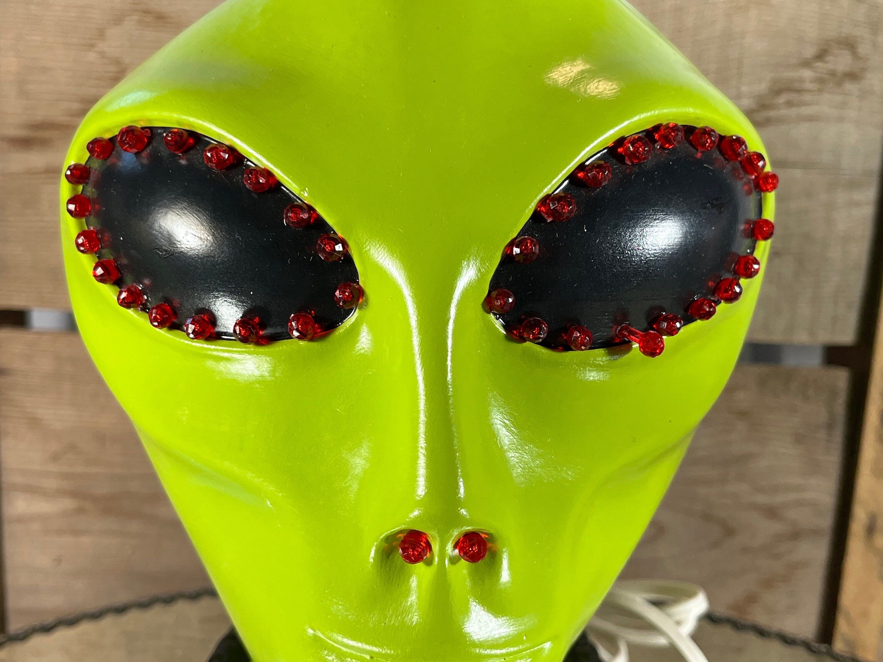 Alien Monster Halloween Decor Vintage Lighted Plug in Table Lamp Face ...