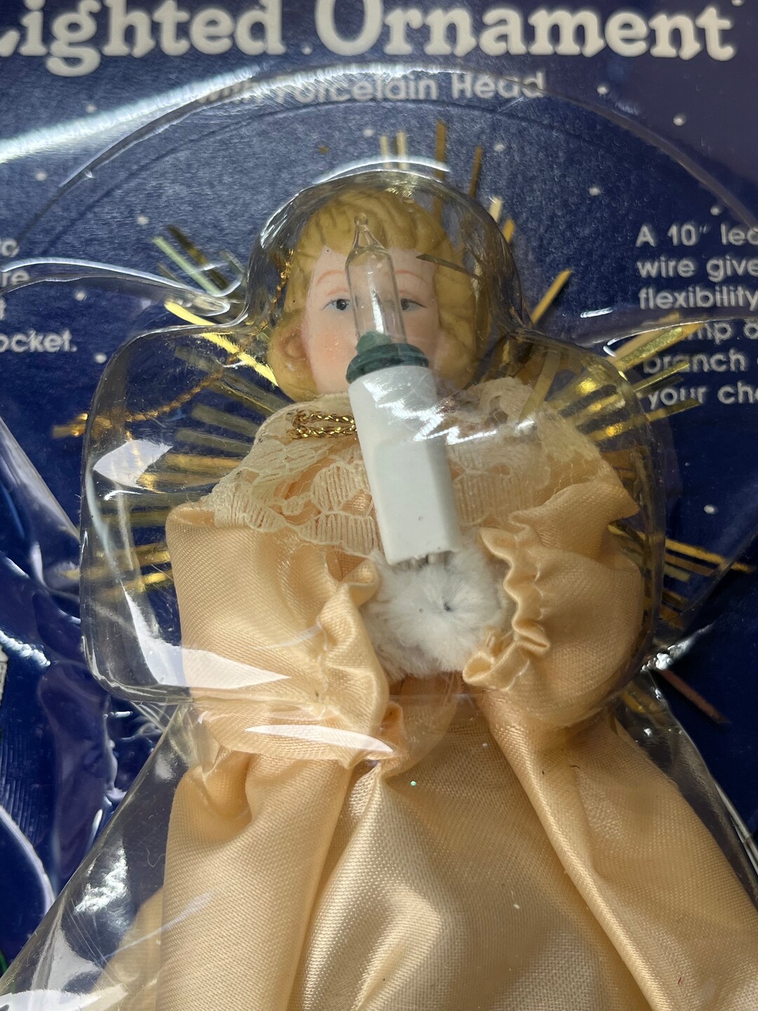 Christmas Tree Tree Top Angel Ornament Electric Illuminated Mini Lights ...