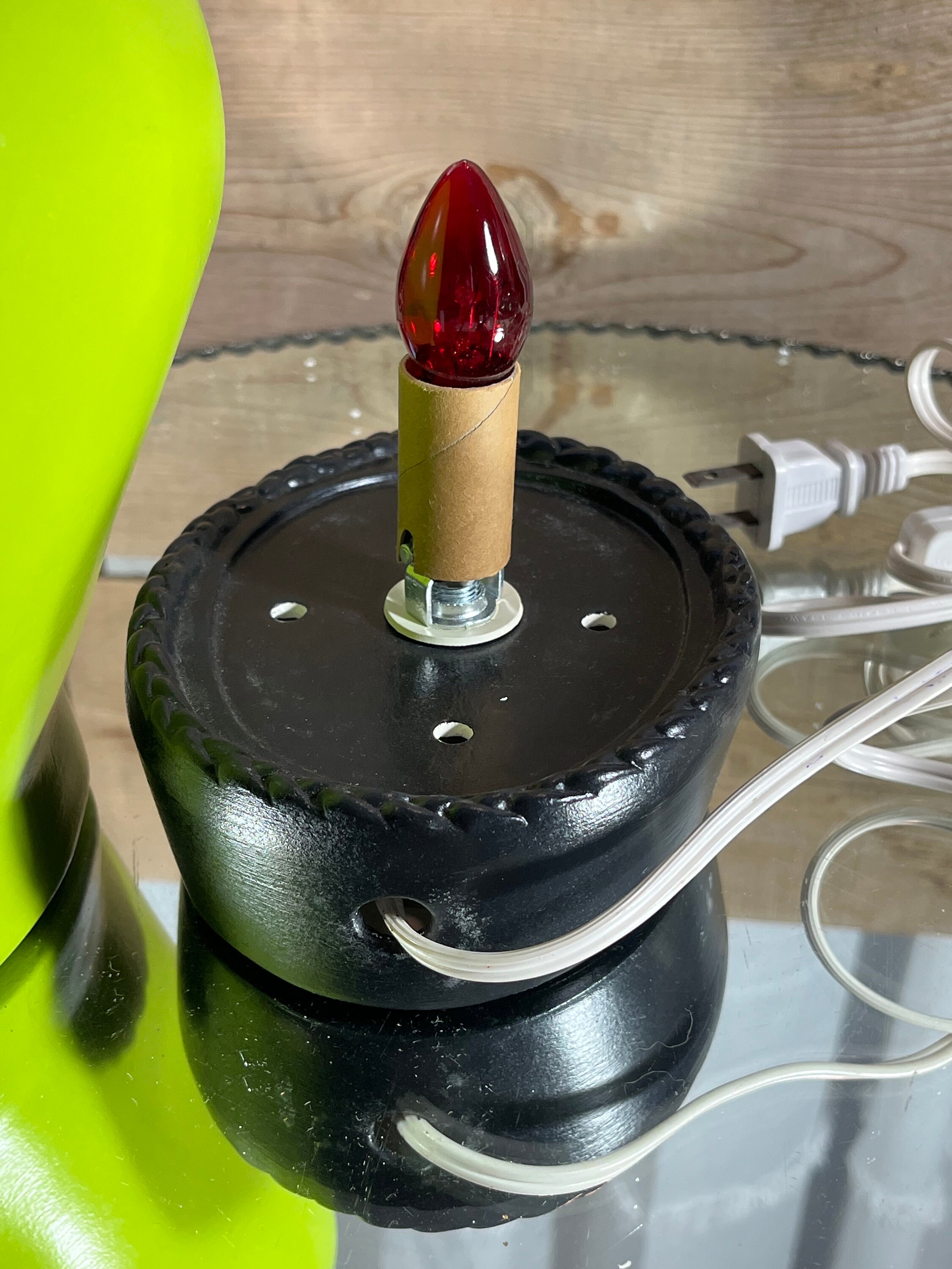 Alien Monster Halloween Decor Vintage Lighted Plug in Table Lamp Face ...