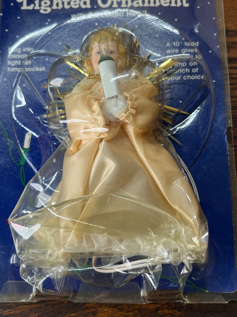 Christmas Tree Tree Top Angel Ornament Electric Illuminated Mini Lights ...