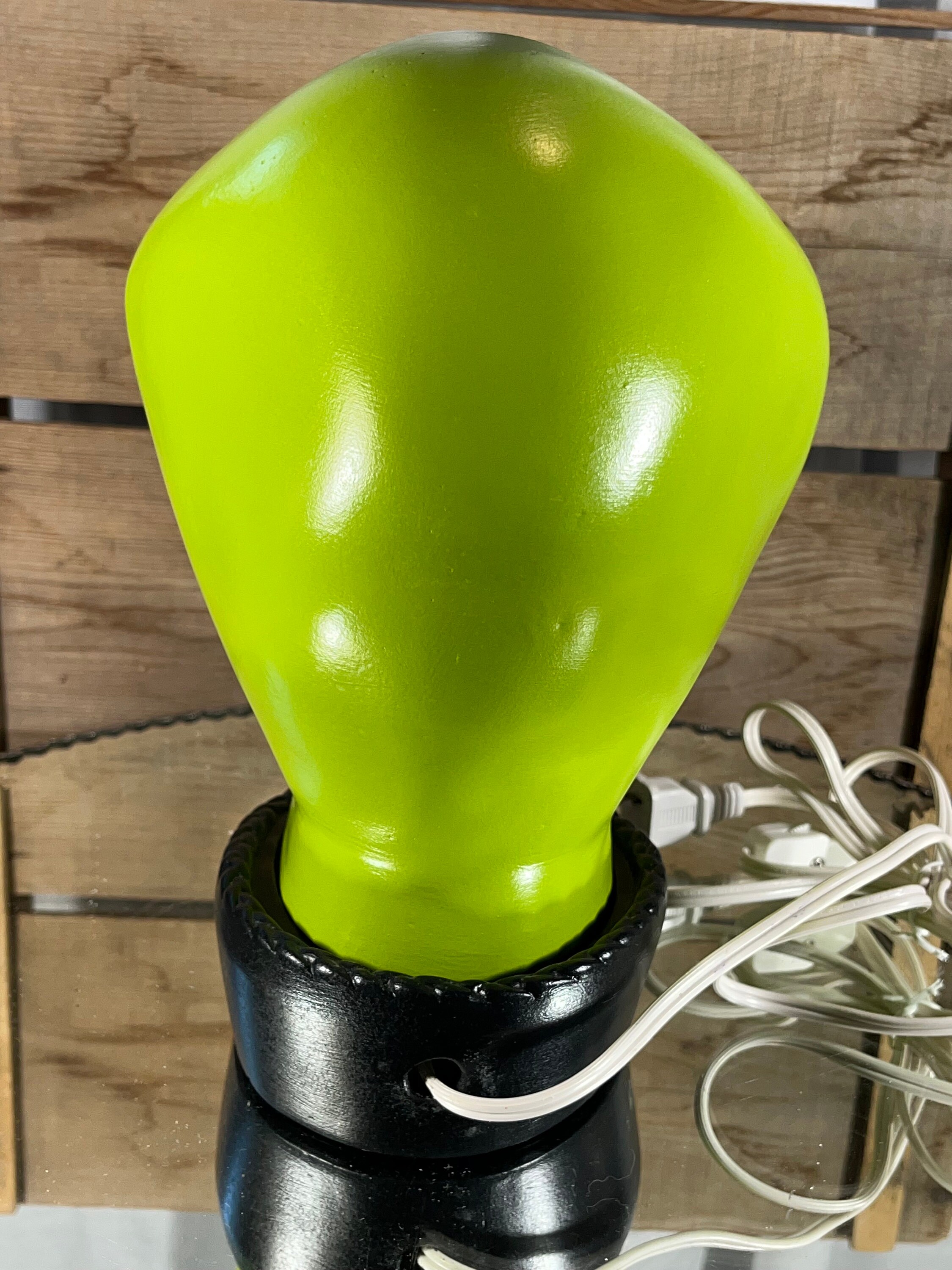 Alien Monster Halloween Decor Vintage Lighted Plug in Table Lamp Face ...