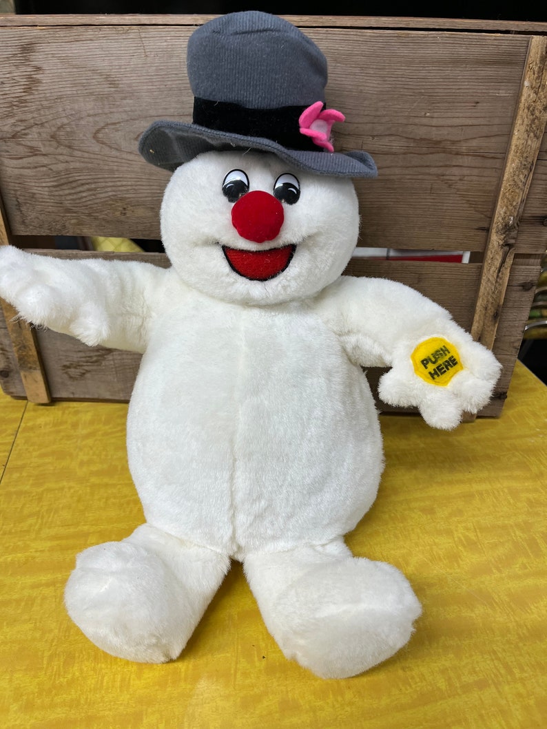 Singing Frosty the Snowman Cartoon Vintage, Christmas, Xmas, Plush ...