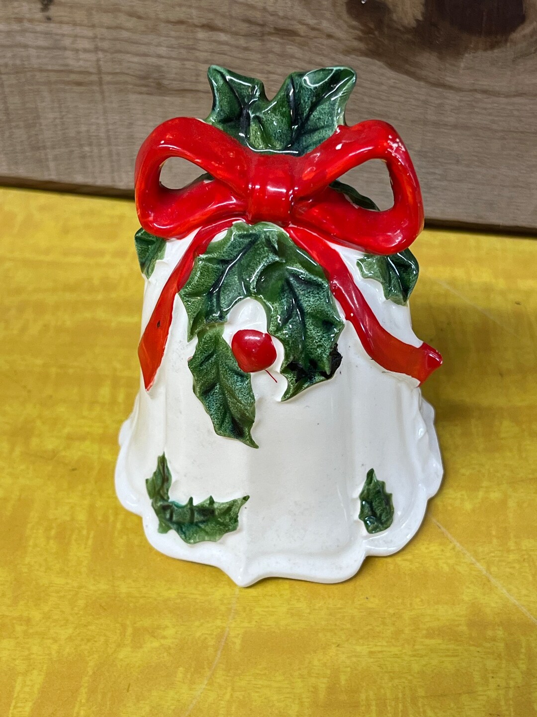 Christmas Tree Lefton Bell Handpainted Porcelain Bell Ornament Vintage ...