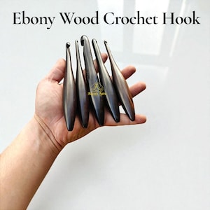 Ebony Wood Crochet Hook Set: Ergonomic Pain Relief, Handmade - Etsy