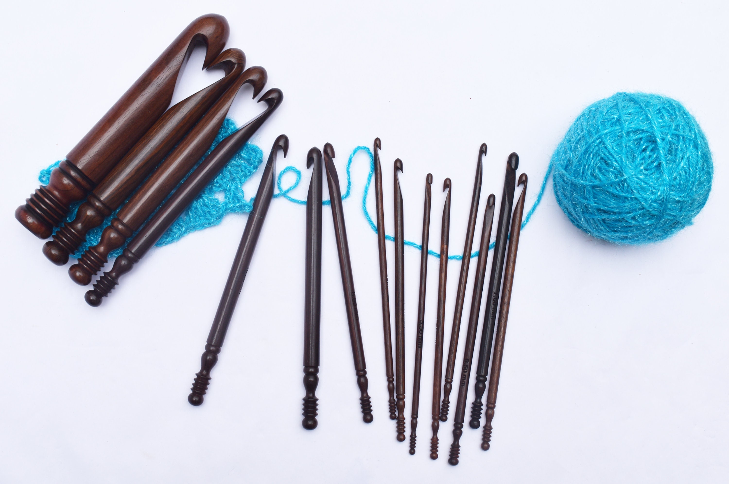 Wooden Crochet Hooks Set of 15 for Knitting and Crocheting - Etsy
