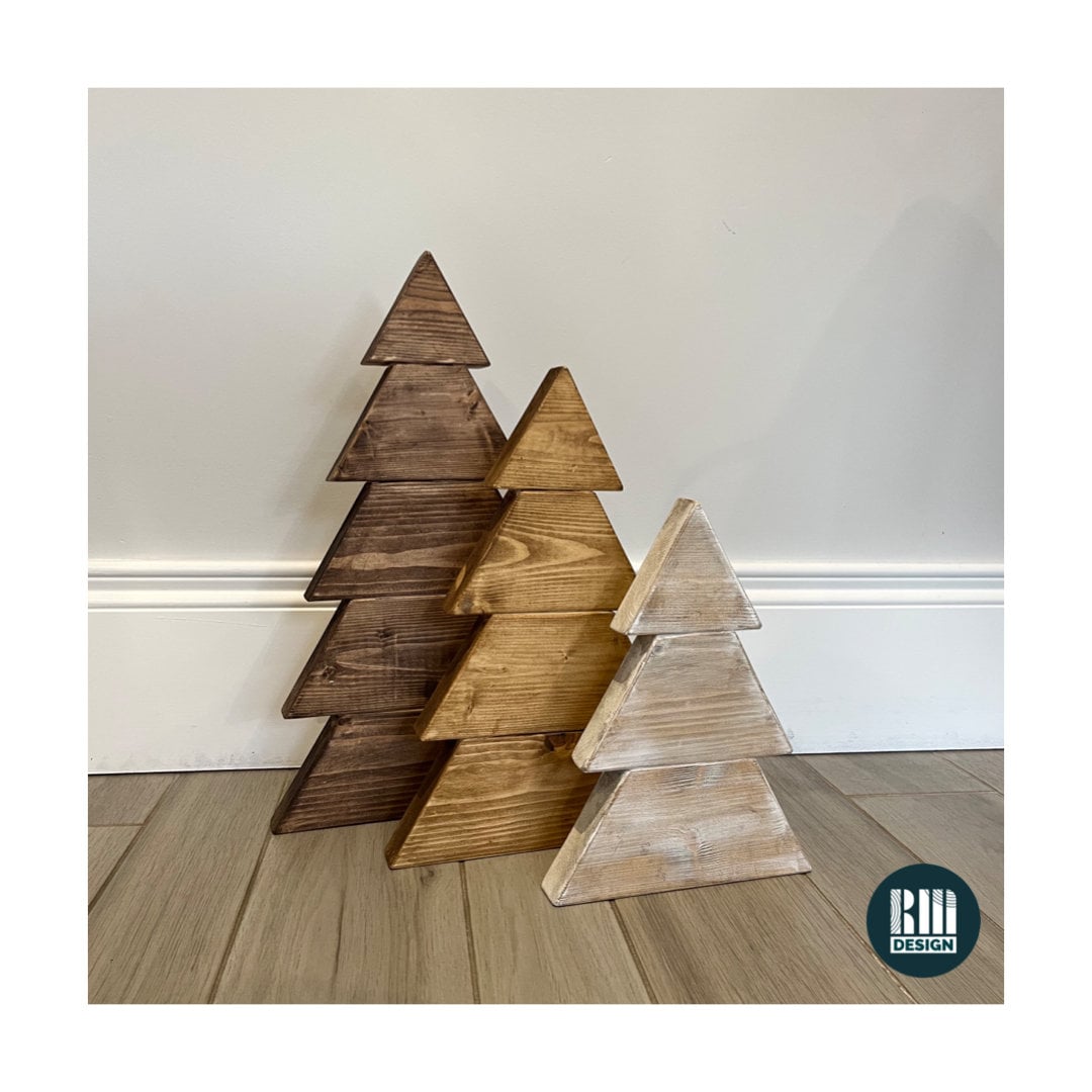 Wooden Christmas Tree Set - Etsy UK