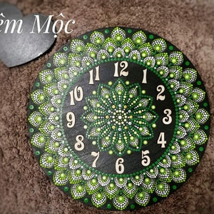 Hand-painted Dot Mandala Clock | 13" Round Canvas | Mandala | Mandala ...