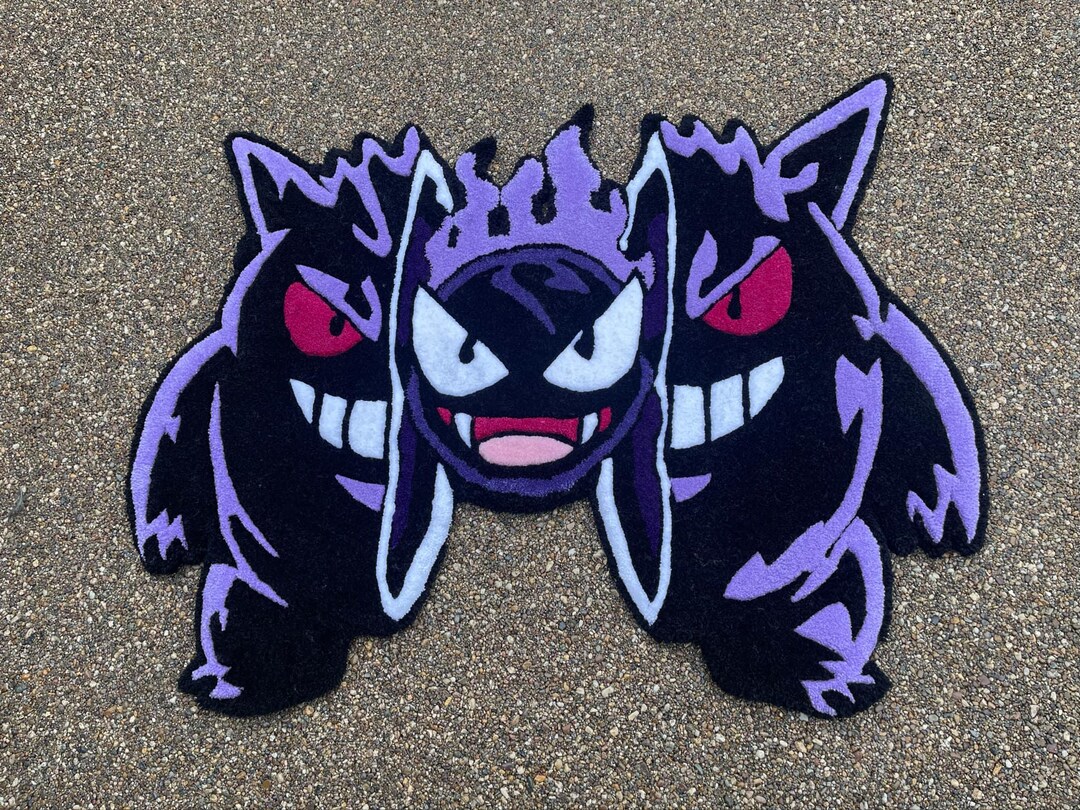 Gengar Skeleton Split Tufted Rug Pokemon Inspired Fan Art - Etsy