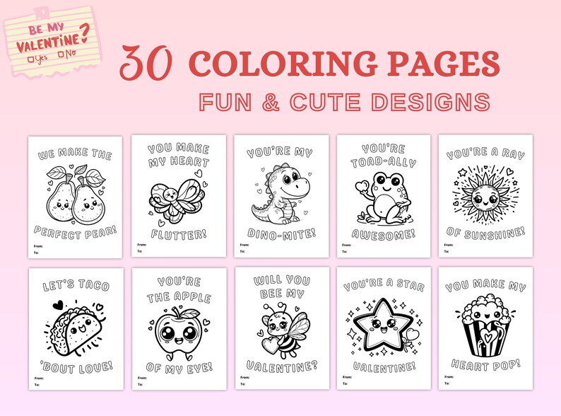 30 Valentine Coloring Pages for Kids: Valentine's Day Activity ...