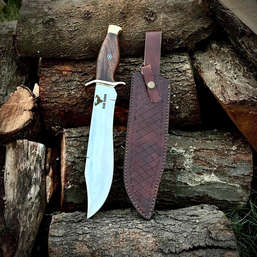 Handmade Bowie Knife Machete Backpack Blade Fixed Custom Hunting ...