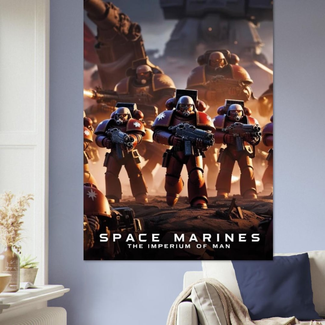 Grim Dark 41K Space Marine Poster the Imperium of Man Wall Art Matte ...
