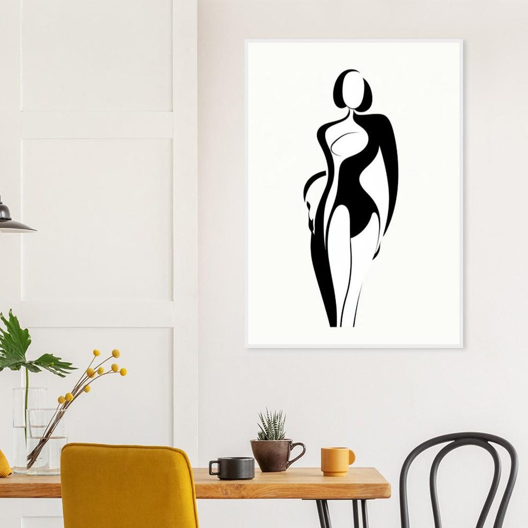 Elegant Abstract Female Body Poster Modern Framed Art Minimalist Wall ...