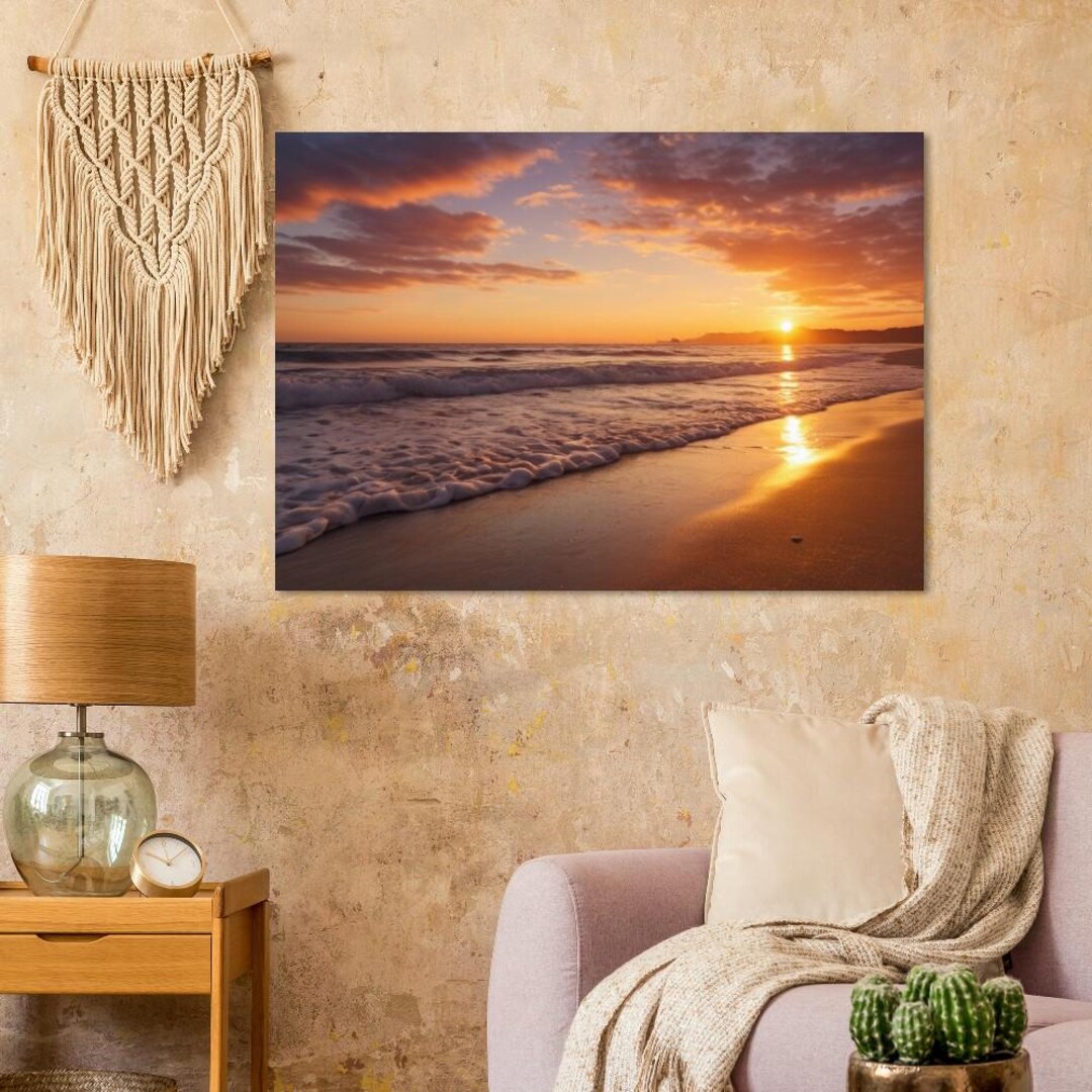 Serene Sunrise Over the Sea Poster Classic Semi-glossy Wall Art for ...
