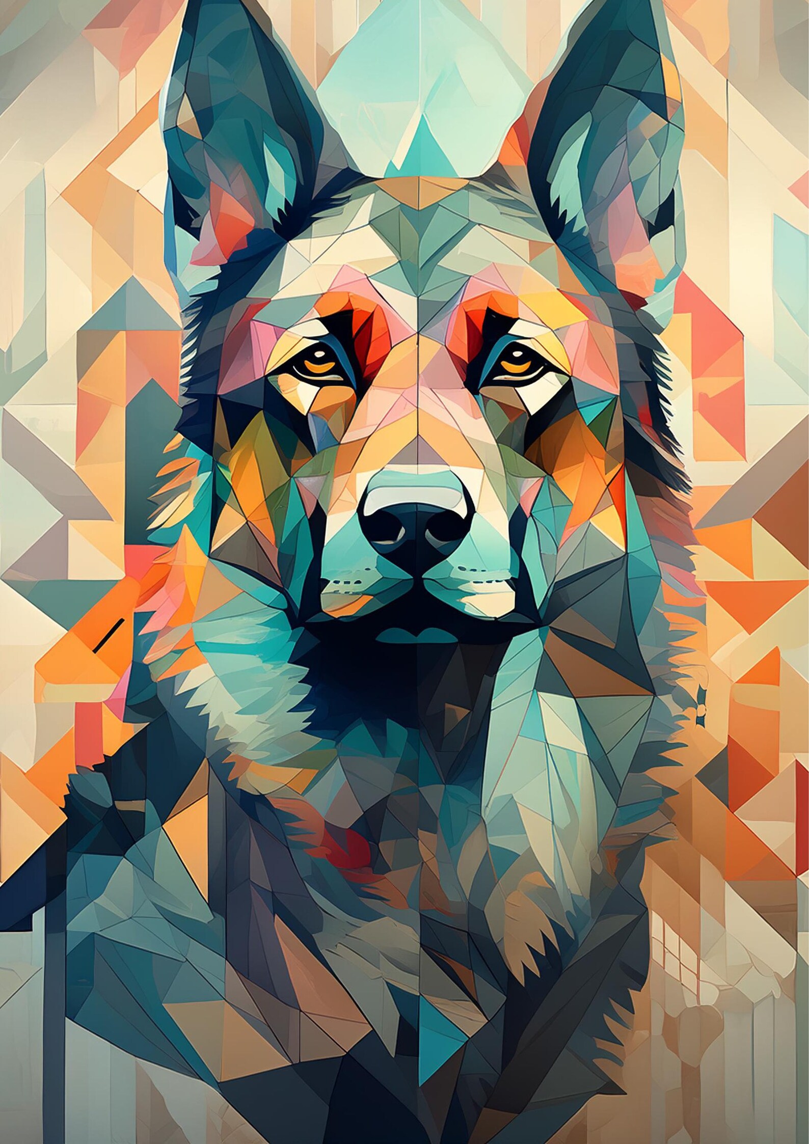 German Shepherd: Noble Guardian, an Abstract Tribute to a German ...
