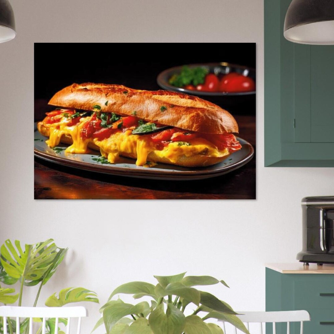 Subway-style Baguette Poster Quirky Omelette Art Print Unique Home ...